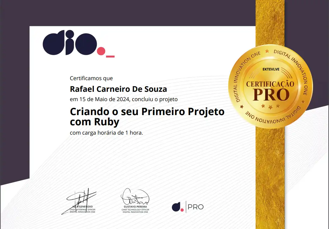 Primeiro projeto em Ruby